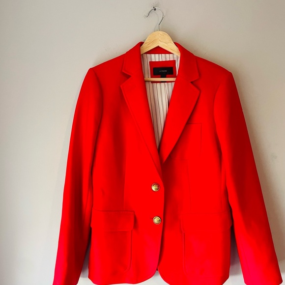 J. Crew | Jackets & Coats | J Crew Schoolboy Red Blazer With Gold ...